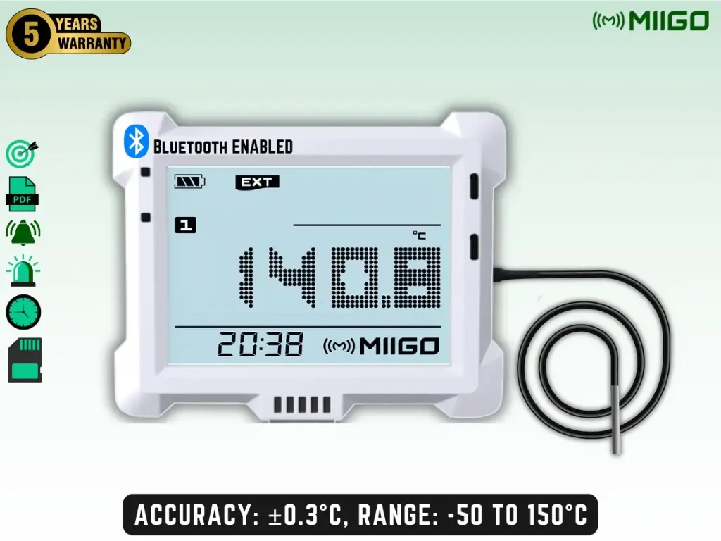 Digital Thermometer with External Temperature Sensor - Bluetooth | MII